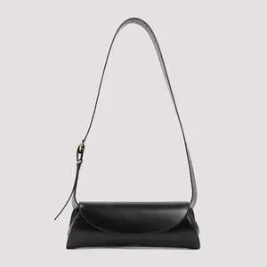 JIL SANDER Mini Cannolo Leather Shoulder Bag - Black