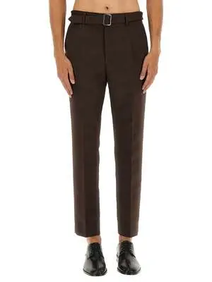 MAISON MARGIELA Belted Virgin Wool Blend Trousers