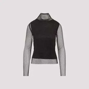 Sportmax Mesh Top With Crystals - Brown