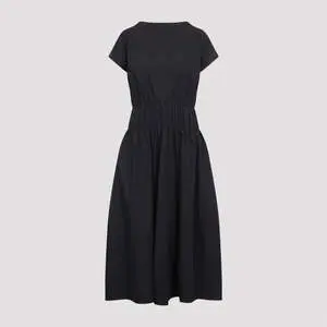 Studio Nicholson Simos Ruched Waist Midi Dress - Black