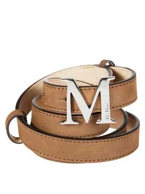 MAX MARA ACCESSORI Classic Suede Belt For - Marrone