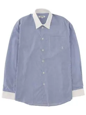 SPORTY & RICH Logo Stripe Shirt - Blue