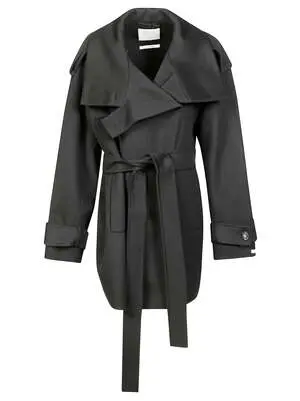 Sportmax Double-breasted Belted Coat - Nero