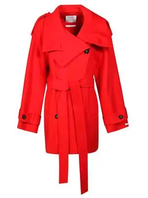Sportmax Double-breasted Bouquet Coat For - Rosso