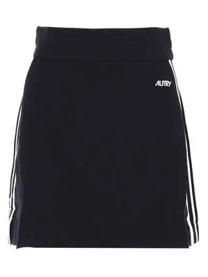 AUTRY Mini Knit Skirt With Side Stripes - Blue