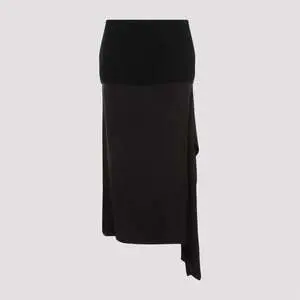 JIL SANDER Chic Wool Midi Skirt - Black