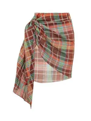 KATE CATE KATE CATE Mini Kim Sarong Shorts Brown