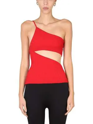 ANDREĀDAMO One-shoulder Cut-out Mini Top