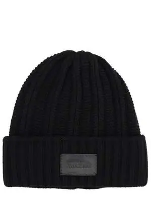 Max Mara Cashmere Beanie With Logo - Black