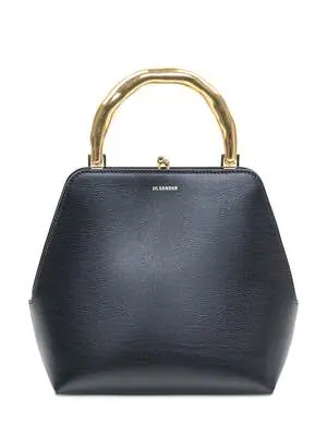JIL SANDER JIL SANDER Mini Square Leather Handbag With Gold Tone Hoop Handle