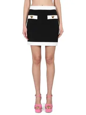 Moschino Heart Button Mini Skirt - Black