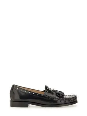 STUART WEITZMAN Lottie Leather Loafers With Studs
