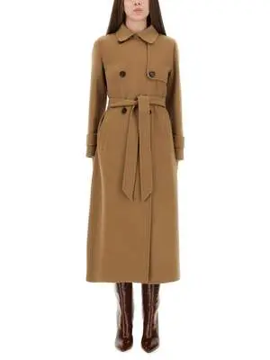 Max Mara Sem Double-breasted Long Coat - Beige