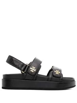 Tory Burch Low Heel Embellished Closure Sandals - Nero