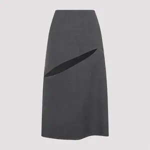 JIL SANDER Twill Pencil Skirt - Grey