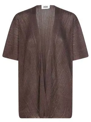 Alpha Studio Long Sleeve Cardigan For - Marrone