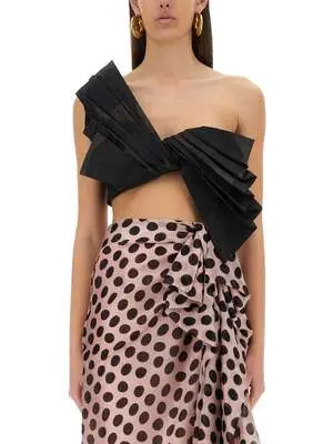 Nina Ricci Twisted Polka Dots Top - Black