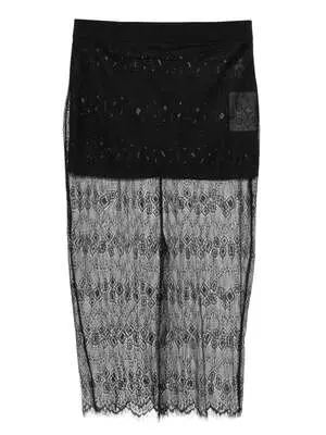 THE FRANKIE SHOP Chic Midi Skirt With Back Slit - Nero