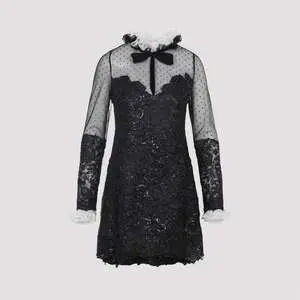 Giambattista Valli Lace And Tulle Mini Dress - Black