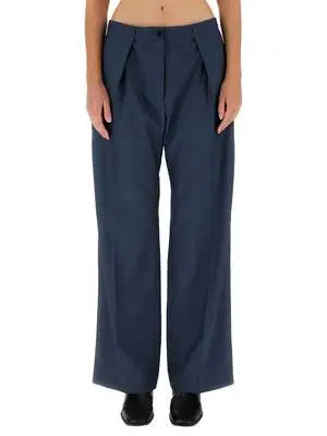 Acne Studios Wool Trousers With Button Closure - Blue