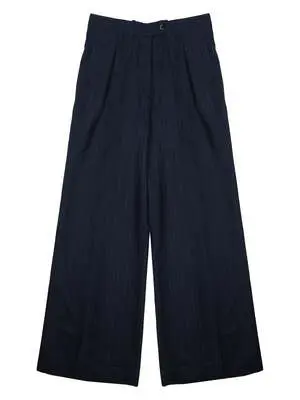 NINE:INTHE:MORNING Pinstriped Wide-leg Tailored Trousers - Blue