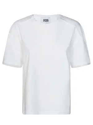 Alpha Studio Boxy Insert T-shirt For - Bianco