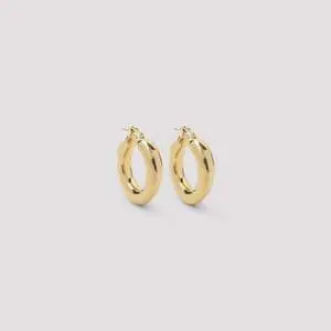 JIL SANDER Brass Hoop Earrings - Metallic