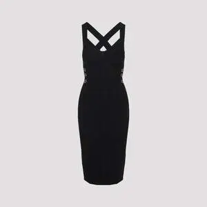 Elisabetta Franchi Viscose Blend Midi Dress With Gold-tone Hardware