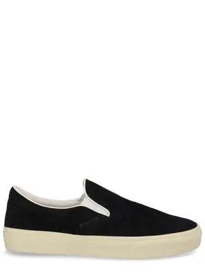 TOM FORD Leather Slip-on Sneakers - Black