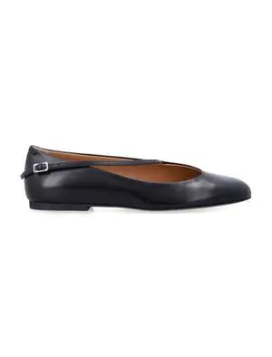 JIL SANDER Ballerina Flats With Adjustable Strap - Black