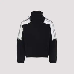 MORDECAI Virgin Wool Jacquard Stripe Turtleneck Sweater