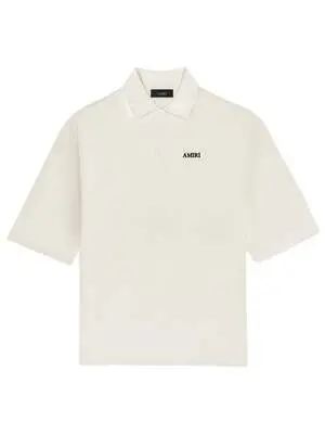 Amiri Oversized Polo Shirt With Embroidered Logo - Bianco