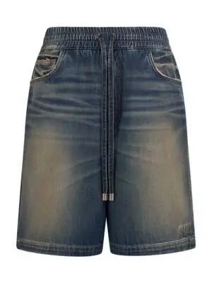 Amiri Relaxed Fit Drawstring Shorts With Embroidered Logo - Grigio