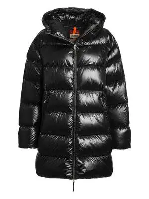 PARAJUMPERS Down Jacket With Drawstring Hood - Black