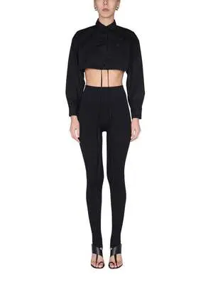ANDREĀDAMO Cropped Cotton Poplin Shirt With Pointed Collar