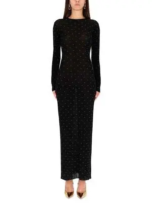 Rabanne Embellished Long Sleeve Maxi Dress - Black
