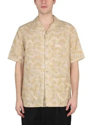 EAST HARBOUR SURPLUS Paisley Print Classic Collar Shirt - Beige