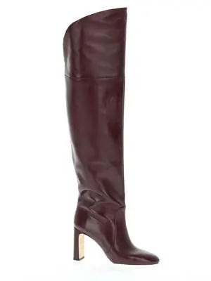 STUART WEITZMAN Leather Over The Knee Boots Babette - Bordeaux