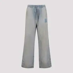 Amiri Drawstring Appliqué Wide-leg Jeans