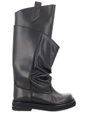 Attico New Robin Passeggiata" Calf Leather Boots - Black