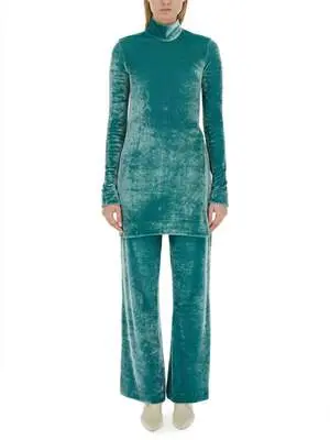 JIL SANDER High-neck Long-sleeved Top - Azure