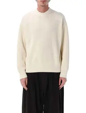 Studio Nicholson Crew Neck Ribbed Knit Sweater - Parchment
