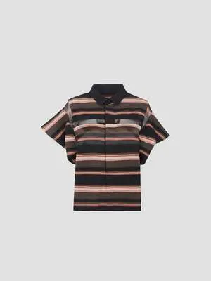Sacai Horizontal Stripe T-shirt - Khaki/pink