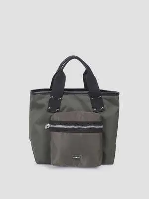 Sacai Medium Pocket Tote Handbag - D/khaki