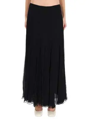Chloé Fluid Maxi Skirt In Silk Mousseline - Black