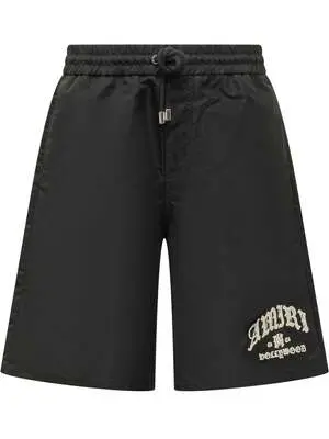 Amiri Embroidered Mini Shorts - Black