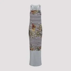 JEAN PAUL GAULTIER Striped Maxi Dress With Floral Print - Multicolour