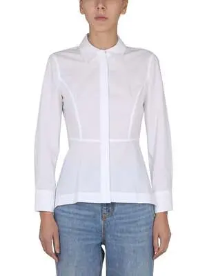Tory Burch Peplum Cotton Poplin Shirt