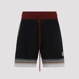Amiri Ma Sport Striped Knitted Shorts - Black