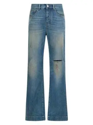 Amiri Distressed Wash Five-pocket Jeans - Blu